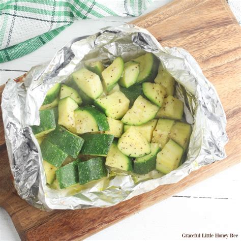 Grilled Zucchini Foil Packets Graceful Little Honey Bee