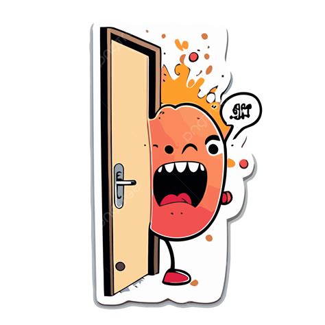 문 밖으로 화난 얼굴로 주황색 스티커 일러스트 클립 아트 벡터 스티커 일러스트 벡터 일러스트 화난 일러스트 Png 일러스트 및 벡터 에 대한 무료 다운로드 Pngtree