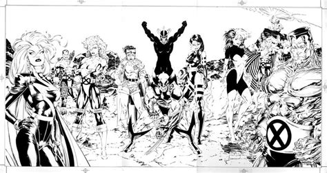 X Men Triptych 1991 Poster Art Parts 1 2 And 3 By Jim Lee