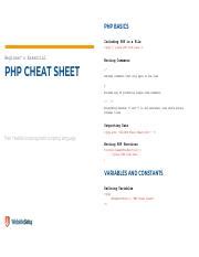 Php Cheat Sheet Pdf Php Basics Beginner S Essential Php Cheat Sheet