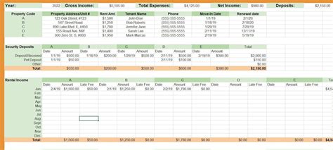 Landlords Excel Template Rental Income And Expense Tracker Rental