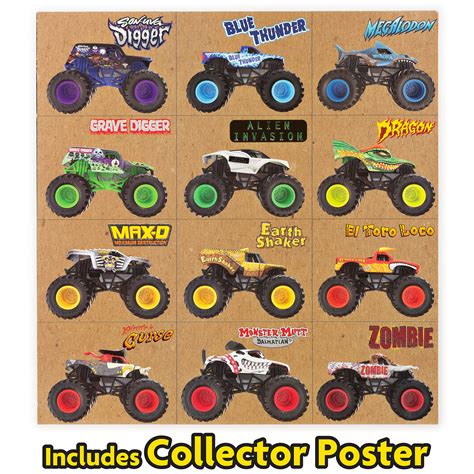 Monster Jam Official 12 Pack Of 1 64 Scale Die Cast Monster Trucks