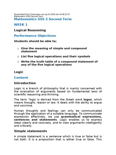 Classnotes Mathematics Sss2 Second Term 861705209697 Pdf