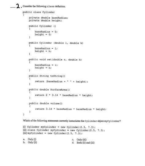 solved 1 consider the following statements public class