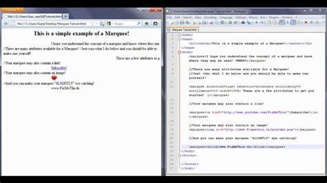 How To Html Marquee Tutorial Hd Inc Attributes Fmt Youtube
