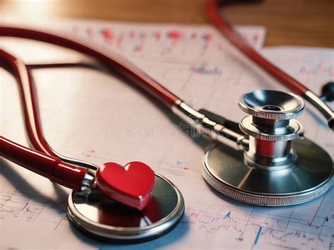 Close Up Of A Stethoscope And A Heart Rate Graph Cardiology Health Banner Generated By Ai