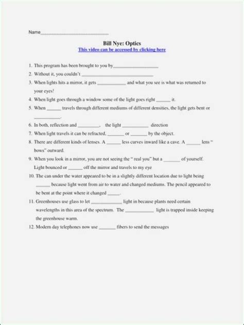 Bill Nye Static Electricity Worksheet Onlineworksheetmyid