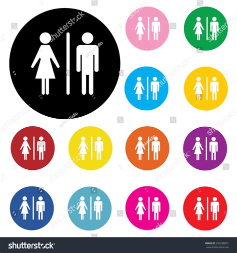 Vektor Stok Male Female Restroom Symbol Icon Color Tanpa Royalti