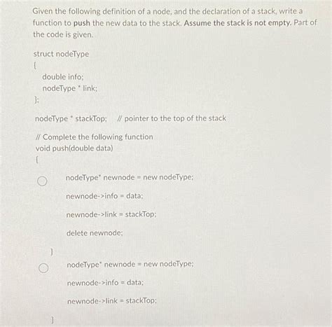 Solved Given The Following Definition Of A Node And The Chegg