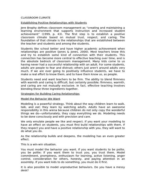 Classroom Climate Pdf