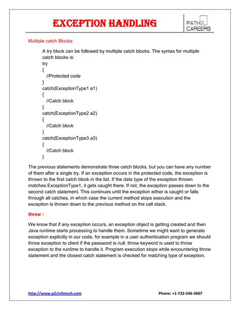 Java Exception Handling Docx Programming Languages Computing