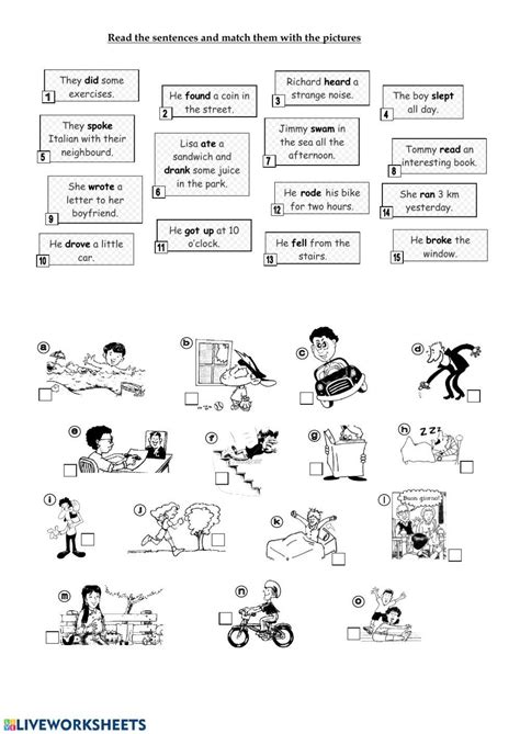 Irregular Verbs Online Exercise For Elementary Live Worksheets