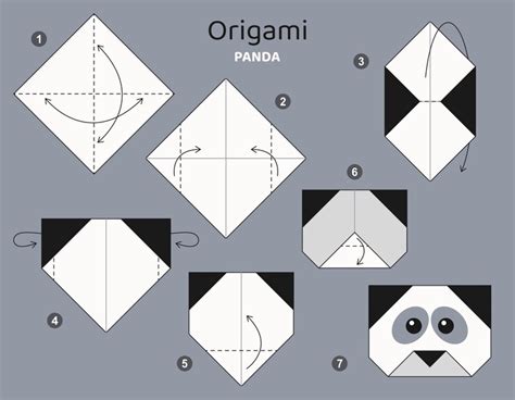 Premium Vector Tutorial Origami Scheme With Panda Isolated Origami