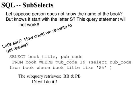 Ppt Sql Subselects Powerpoint Presentation Free Download Id 503466