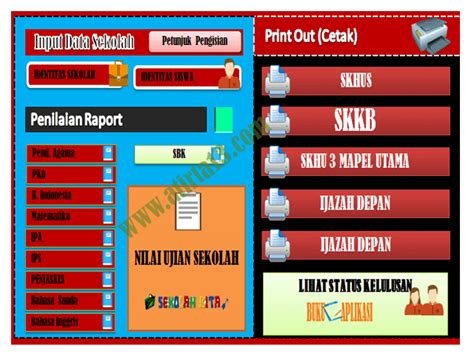 Aplikasi Olah Nilai Cetak Skkb Skhu Ijazah Format Excel
