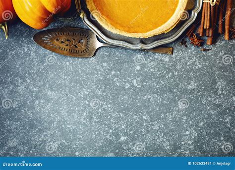 Pumpkin Pie Thanksgiving Day Food Concept Stock Image Image Of