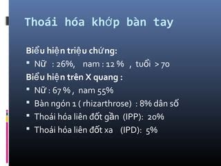 Thoái hóa khớp bàn cổ tay PPT