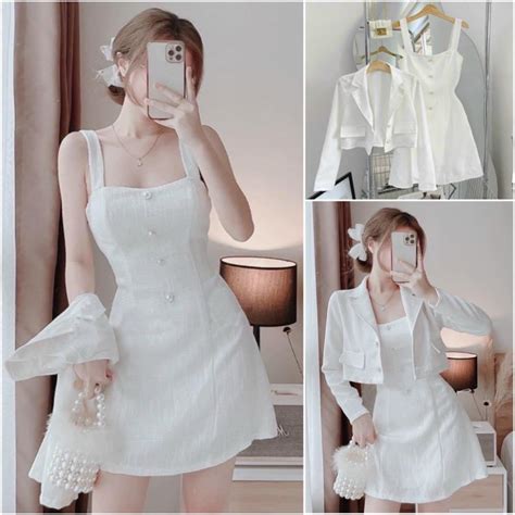 Set Đầm Dạ Tweed Tiểu Thư Sang Chảnh Set Váy Dạ Tweed Nữ 2 Dây Kèm Áo