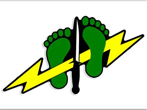 3x5 Inch Usaf Combat Control Green Feet Lightning Bolt Shaped Sticker