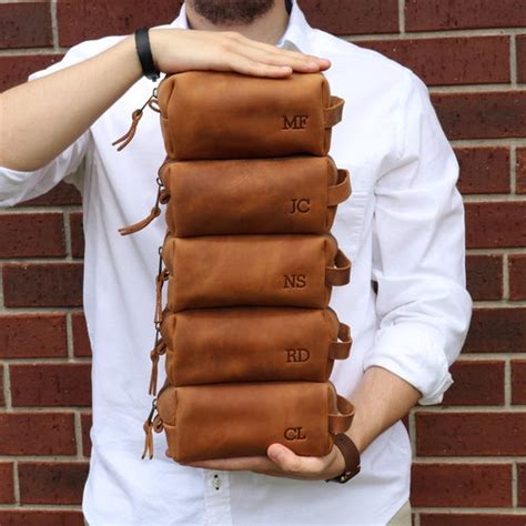 Personalized Groomsmen Leather Toiletry Bag Joy Wedding Store