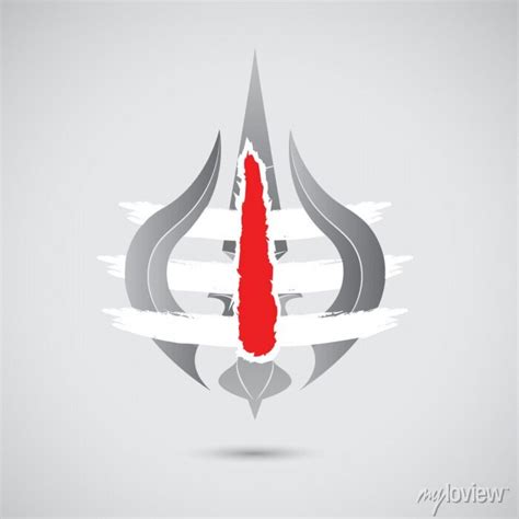 Mahadev Trishul With Mahadev Tilak Graphic Trendy Vector Graphic Wall Mural • Murals Worship