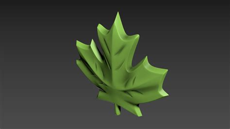 3d Printed Maple Leaf By Relief Pinshape