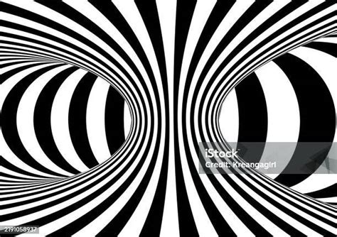 Black And White Hypnotic Wormhole Tunnel Optical Illusion Background ...