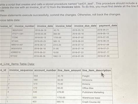 Vrite A Script That Creates And Calls A Stored