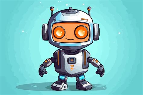 Premium Vector Hand Drawn Cute Cartoon Robot Illustration