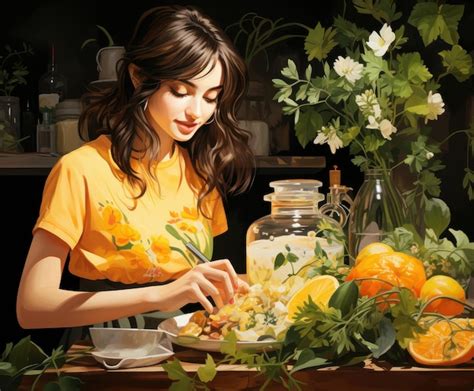 Premium Ai Image Woman Cooking