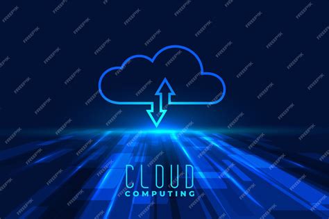 Free Vector Futuristic Cyber Cloud Computing Tech Background For Secure Internet Connection