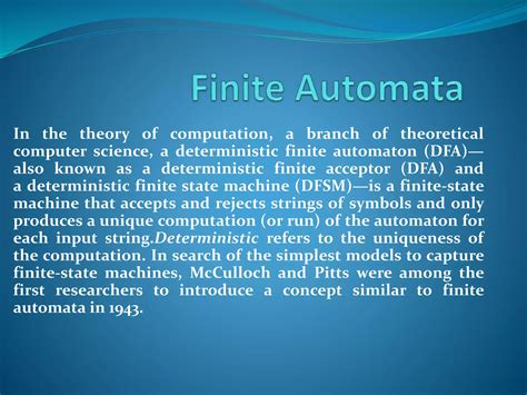 Finite Automata In Compiler Design Pptx