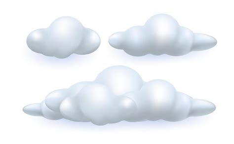 Nuvem d branca isolada em um fundo branco renderização d de nuvens macias inchadas e
