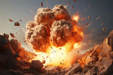 Premium Ai Image A Series Of Dynamite Explosions Blasting Through S