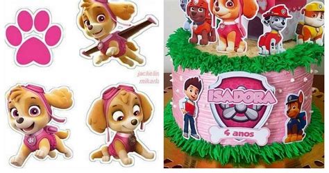 Skye Of Paw Patrol Free Printable Cake Oh My Fiesta In English