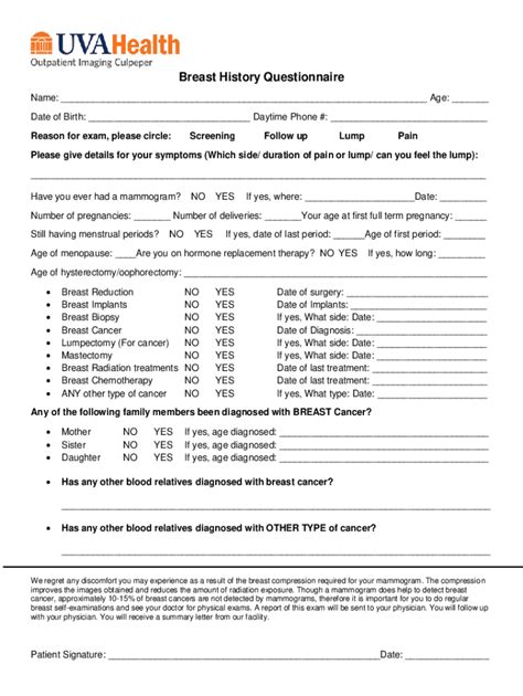 Fillable Online Take Charge Breast And Cervical Cancer Screening Form