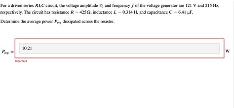 Solved For a driven series RLC circuit, the voltage | Chegg.com