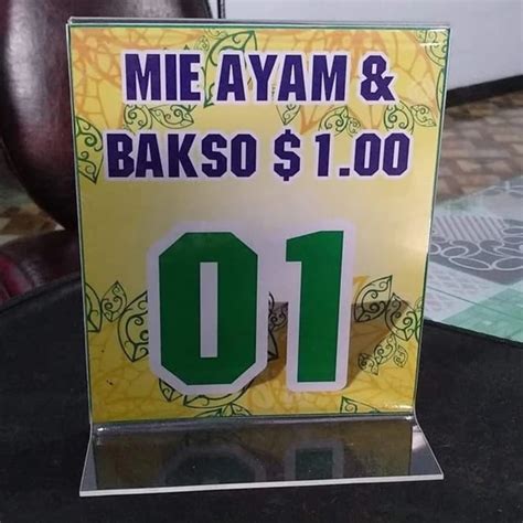 Nomor Meja Akrilik Acrylic Signs Material