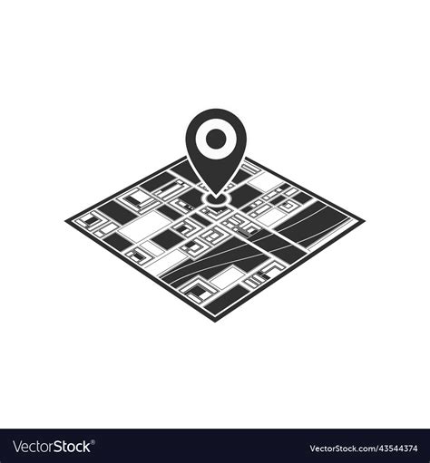 City Map With Pin Royalty Free Vector Image VectorStock