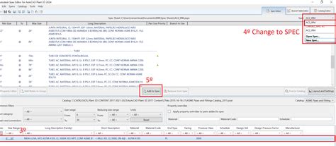 paste functionality is grayed out in the spec editor in autocad plant 3d