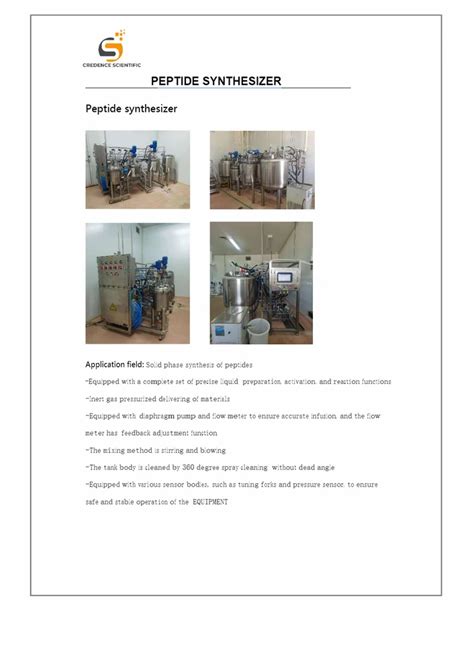 Solid Phase Peptide Synthesizer 100ltrs Capacity At Best Price In Hyderabad