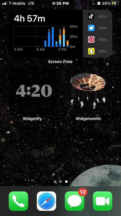 Space Widget Screen Screen Time Homescreen Incoming Call Screenshot