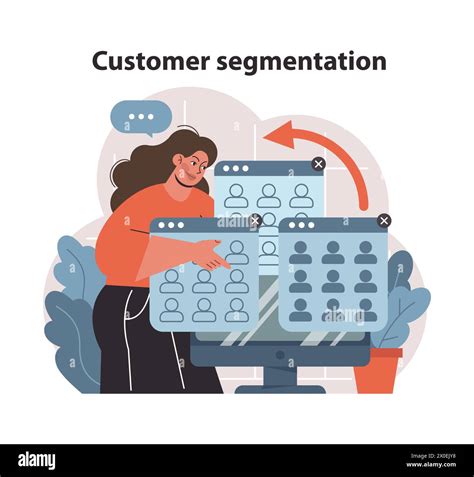 Customer Segmentation Concept Enthusiastic Woman Categorizing Digital