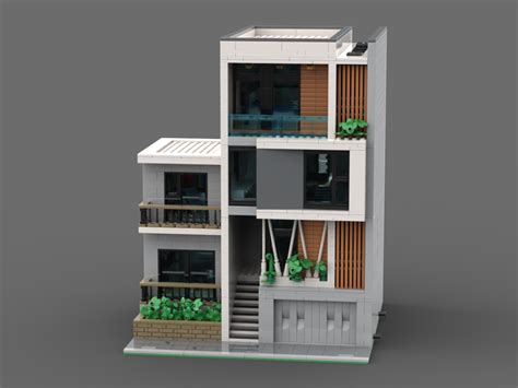 Lego Moc Modern Luxury Town House By Chricki Rebrickable Build With