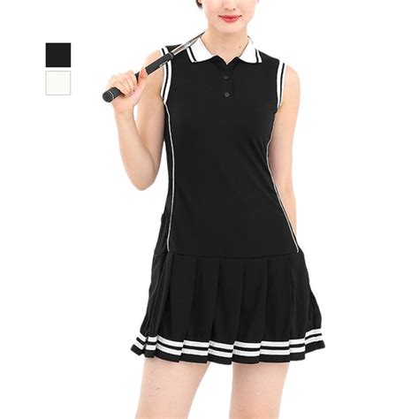포스티 럭스골프 여성 카라 민소매 골프원피스 Mdg3s103