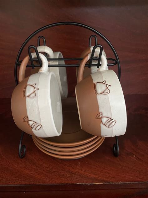 Set Of Coffee Mugs Saucers Furniture And Home Living Kitchenware