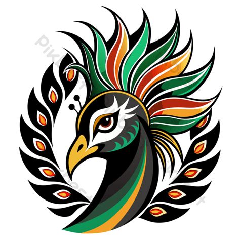 Peacock Head Logo Peacock Head Icon Vector Solid Black Stock Vector