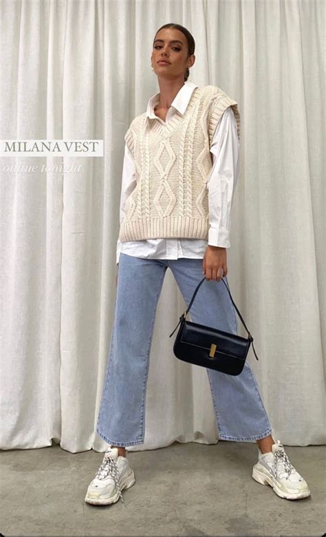 Knit Vest Outfit Knit Vest Outfit Sweater Vest Outfit Women Beige