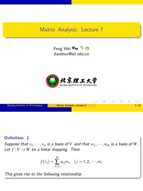 lecture 7 pdf matrix mathematics linear map