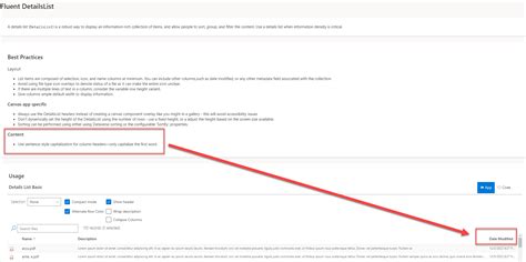 Bug Reference App Fluent Detailslist Best Practices · Issue 251